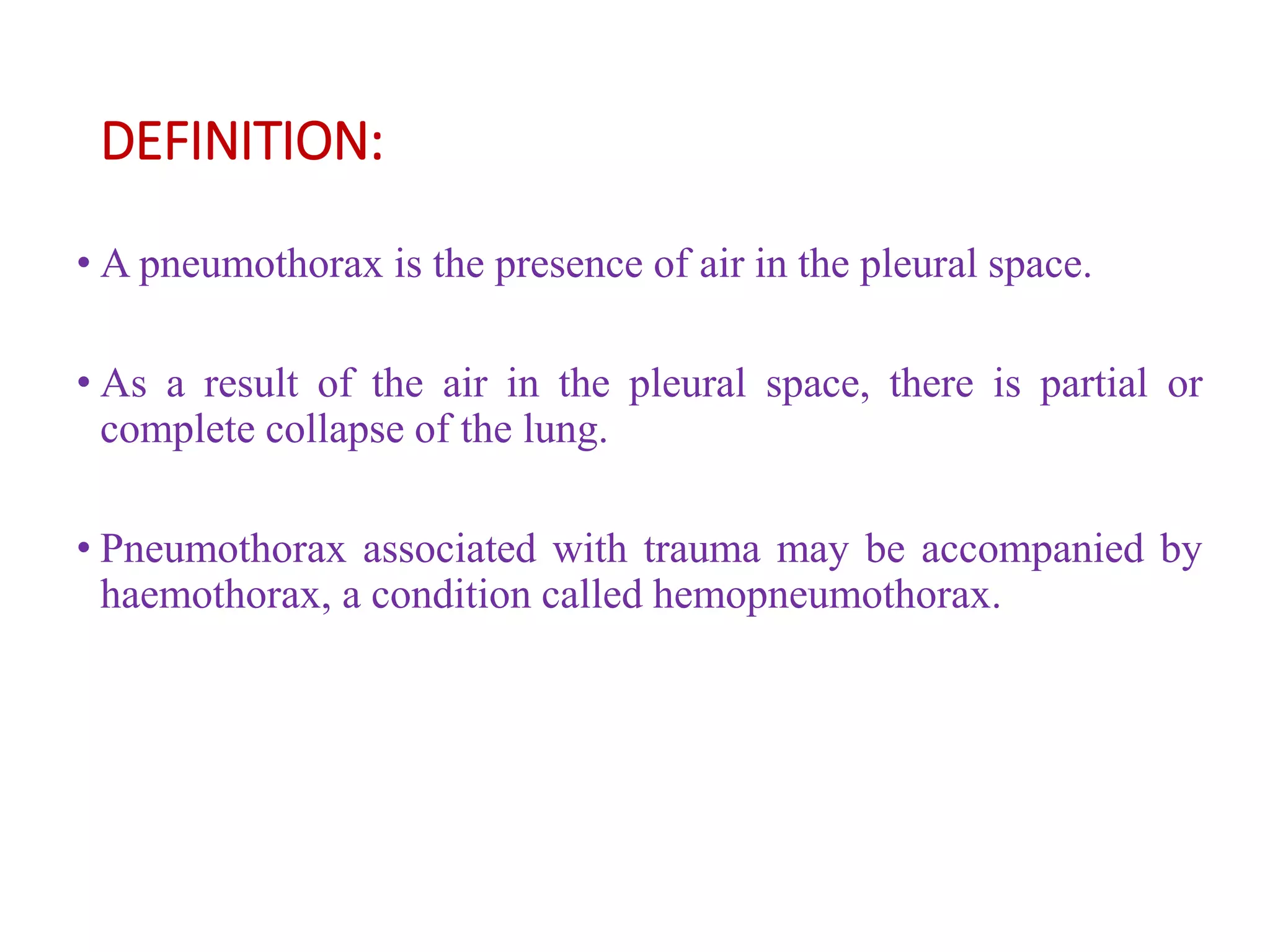 Pneumothorax & Haemothorax | PPTX