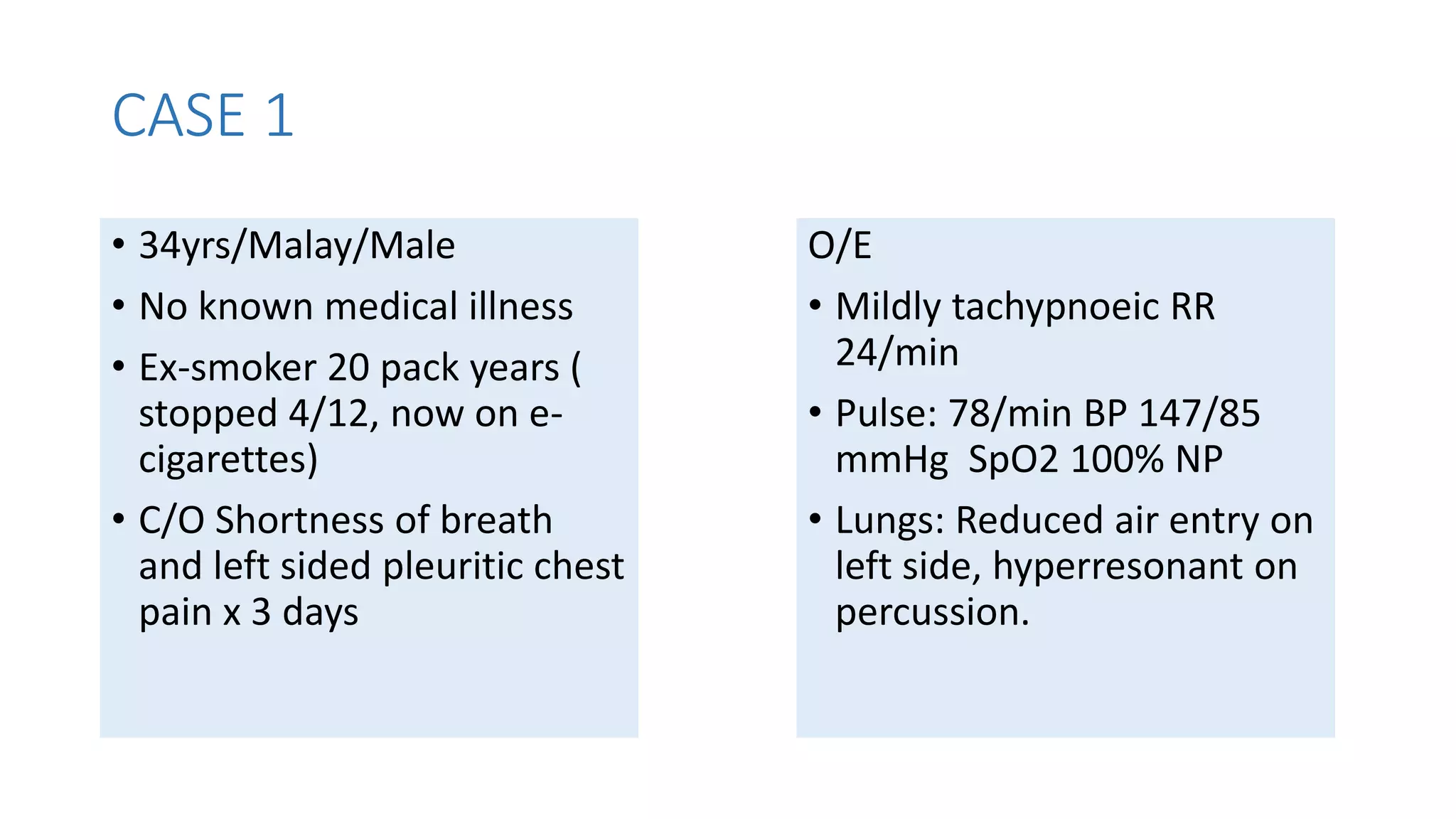 Pneumothorax case based | PPTX