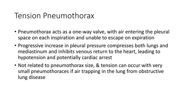 Pneumothorax .pptx | Lung and Respiratory Health | Diseases and Conditions