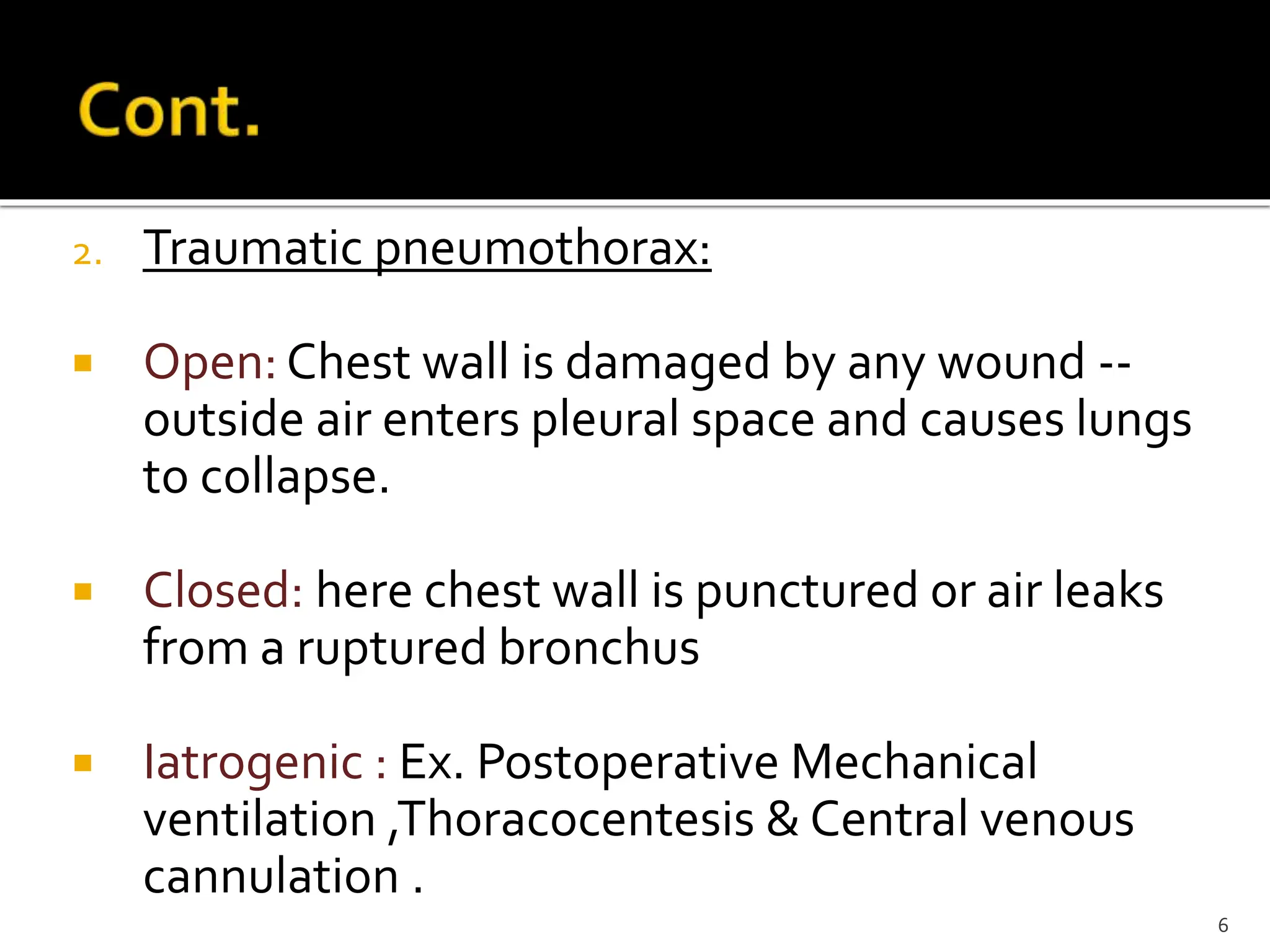 pneumothorax 1.pptx definition, types, clinical features, diagnosis ...