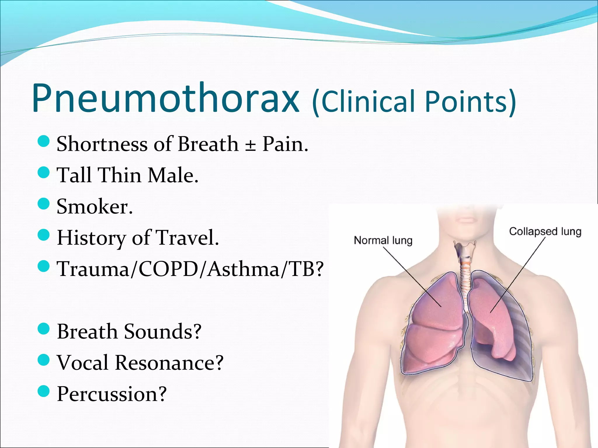 Pneumothorax & chest tube final year mbbs lecture | PPT