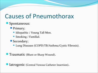 Pneumothorax & chest tube final year mbbs lecture | PPT