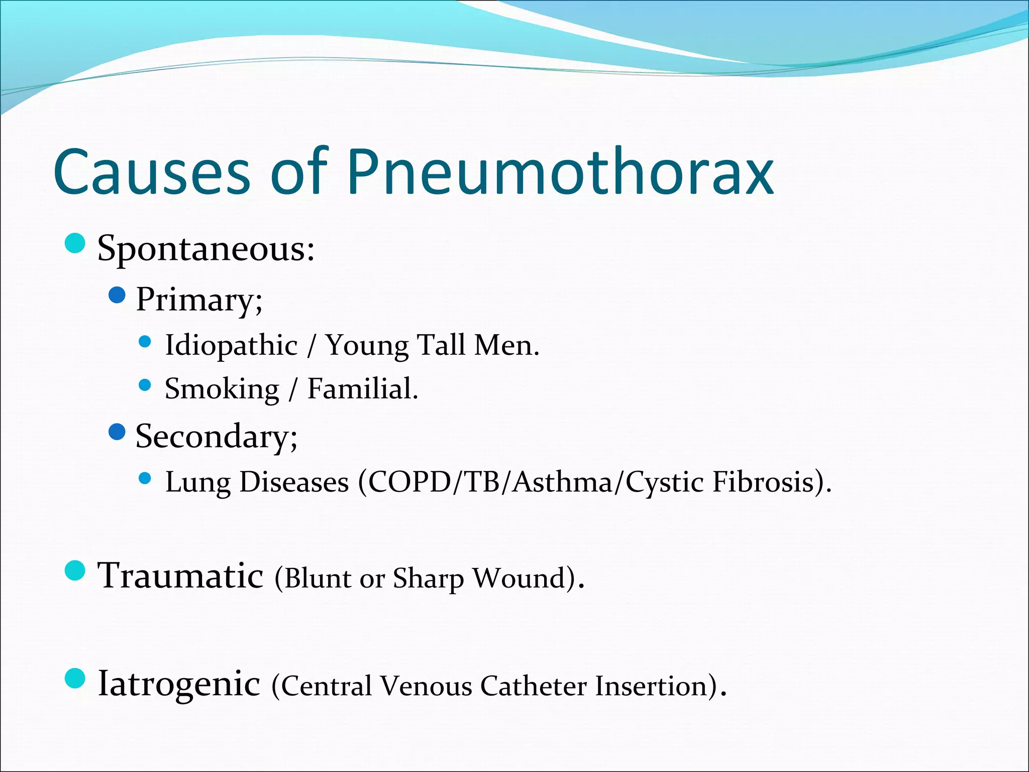Pneumothorax & chest tube final year mbbs lecture | PPT
