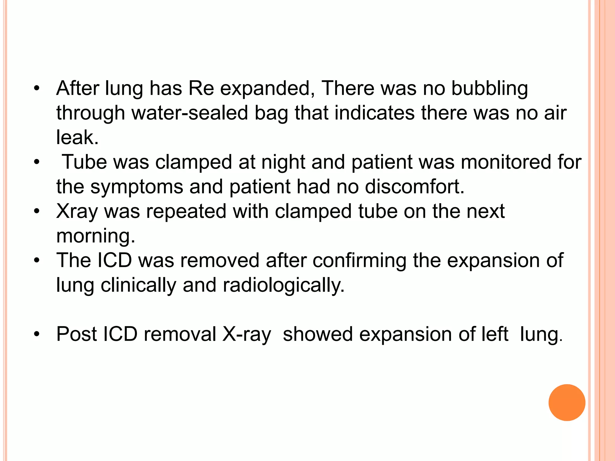 Pneumothorax case presentation | PPTX