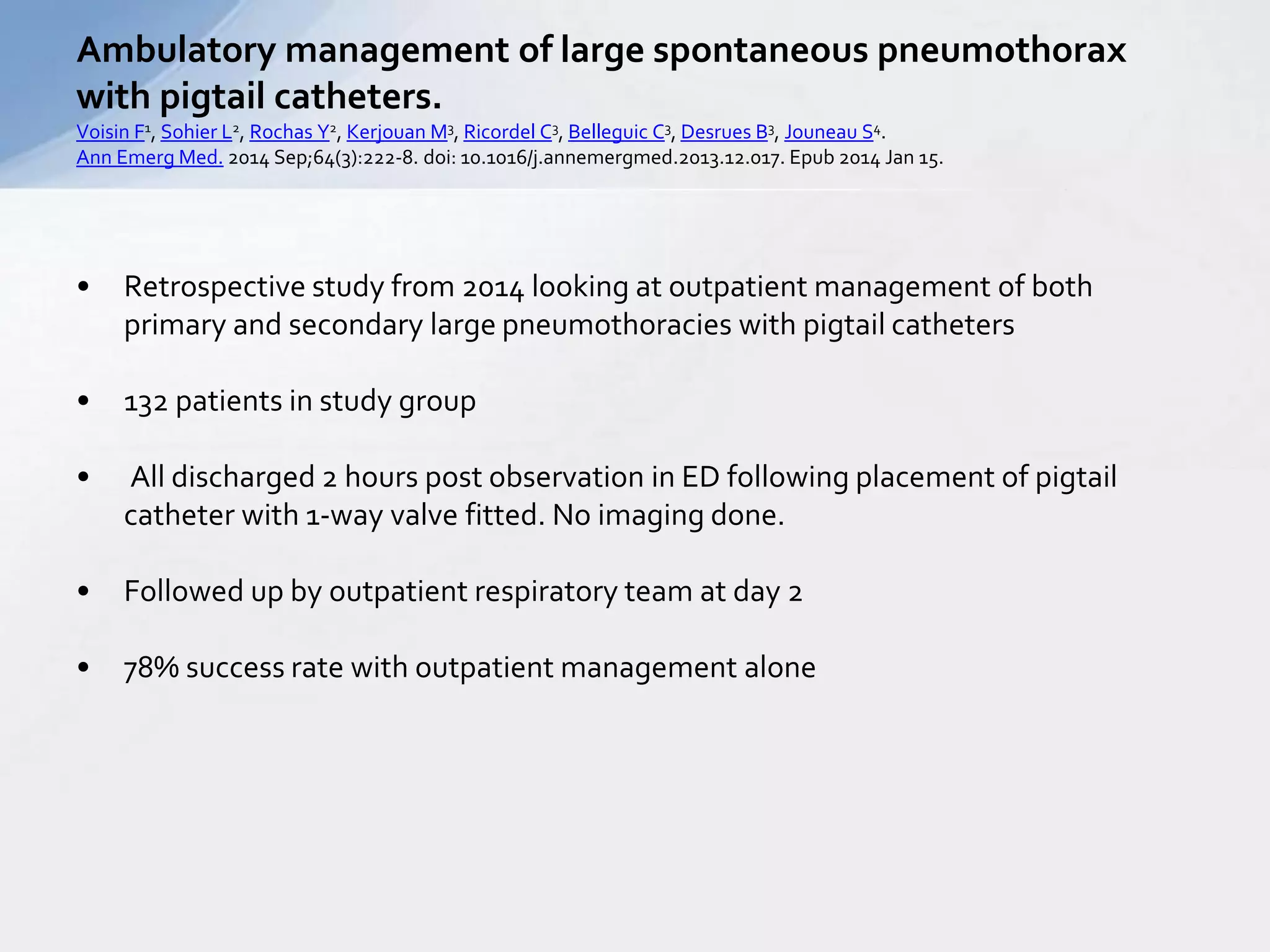 Pneumothorax Management | PPTX