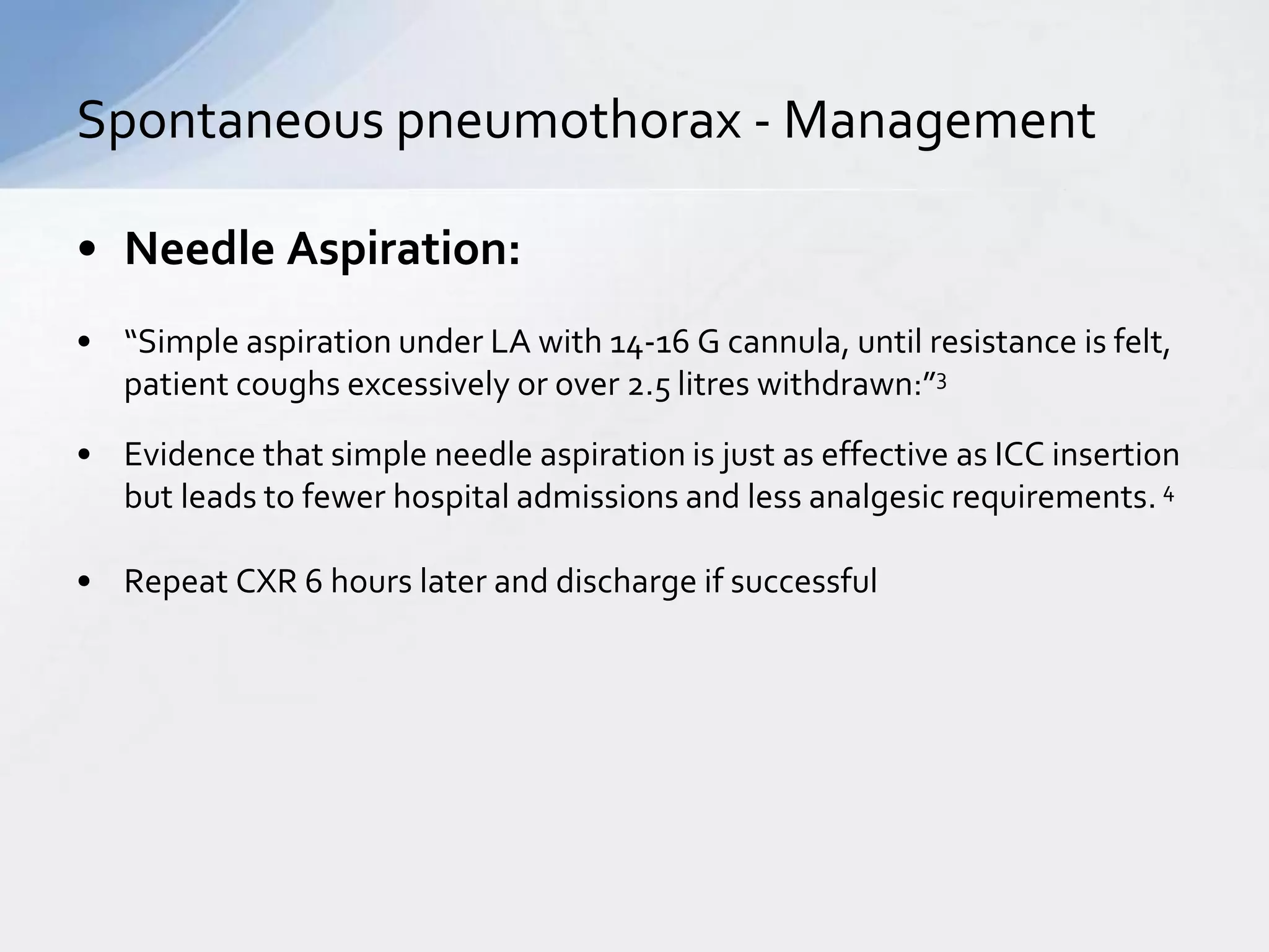 Pneumothorax Management | PPTX