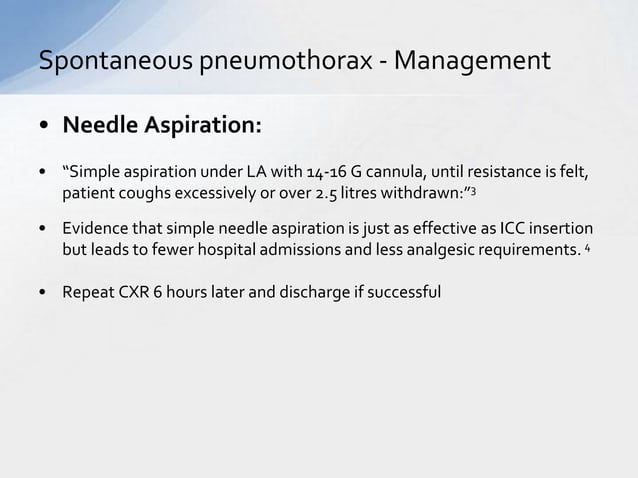 Pneumothorax Management | PPTX | Lung and Respiratory Health | Diseases ...