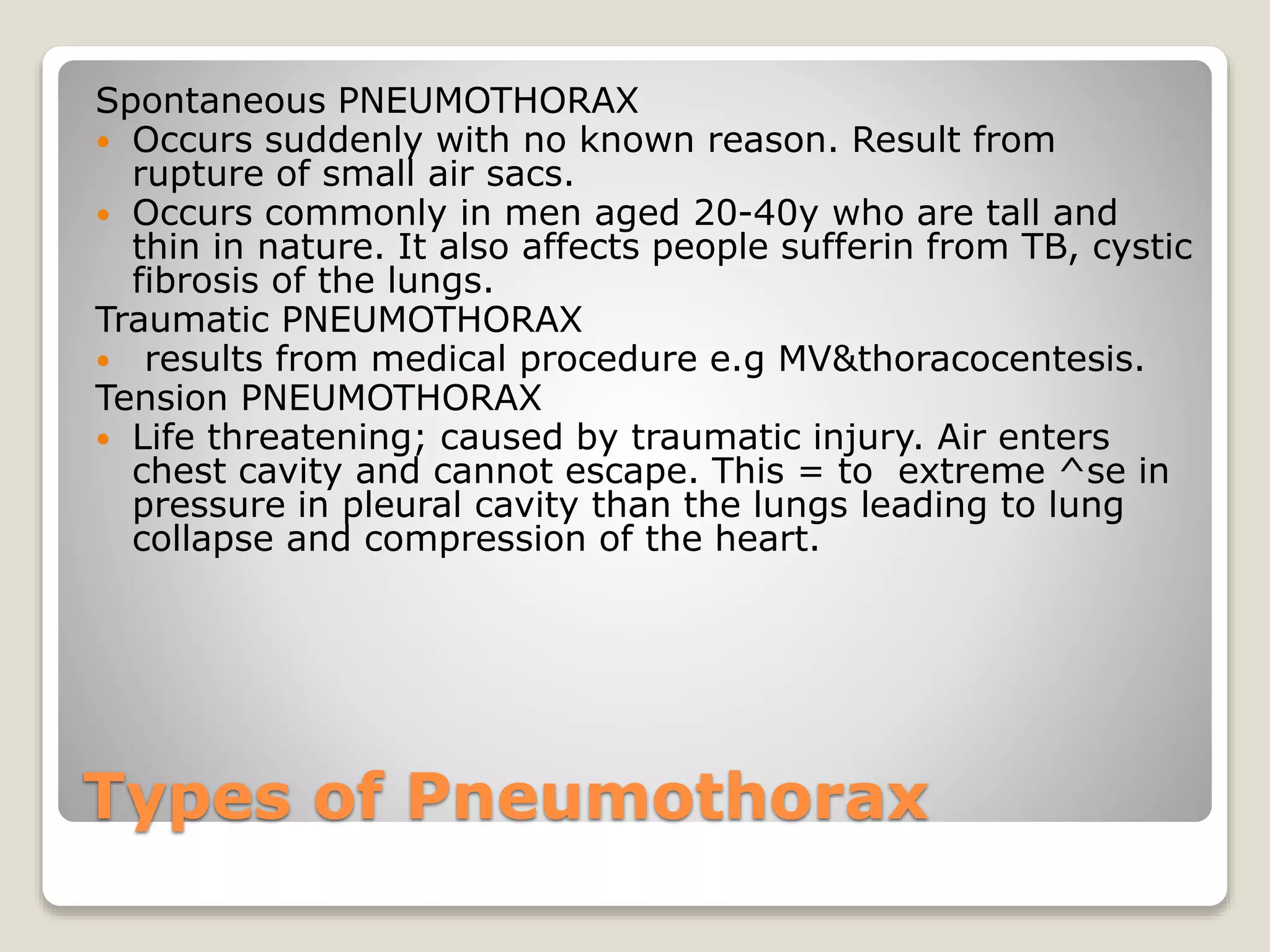 Pneumothorax&hemothorax | PPTX
