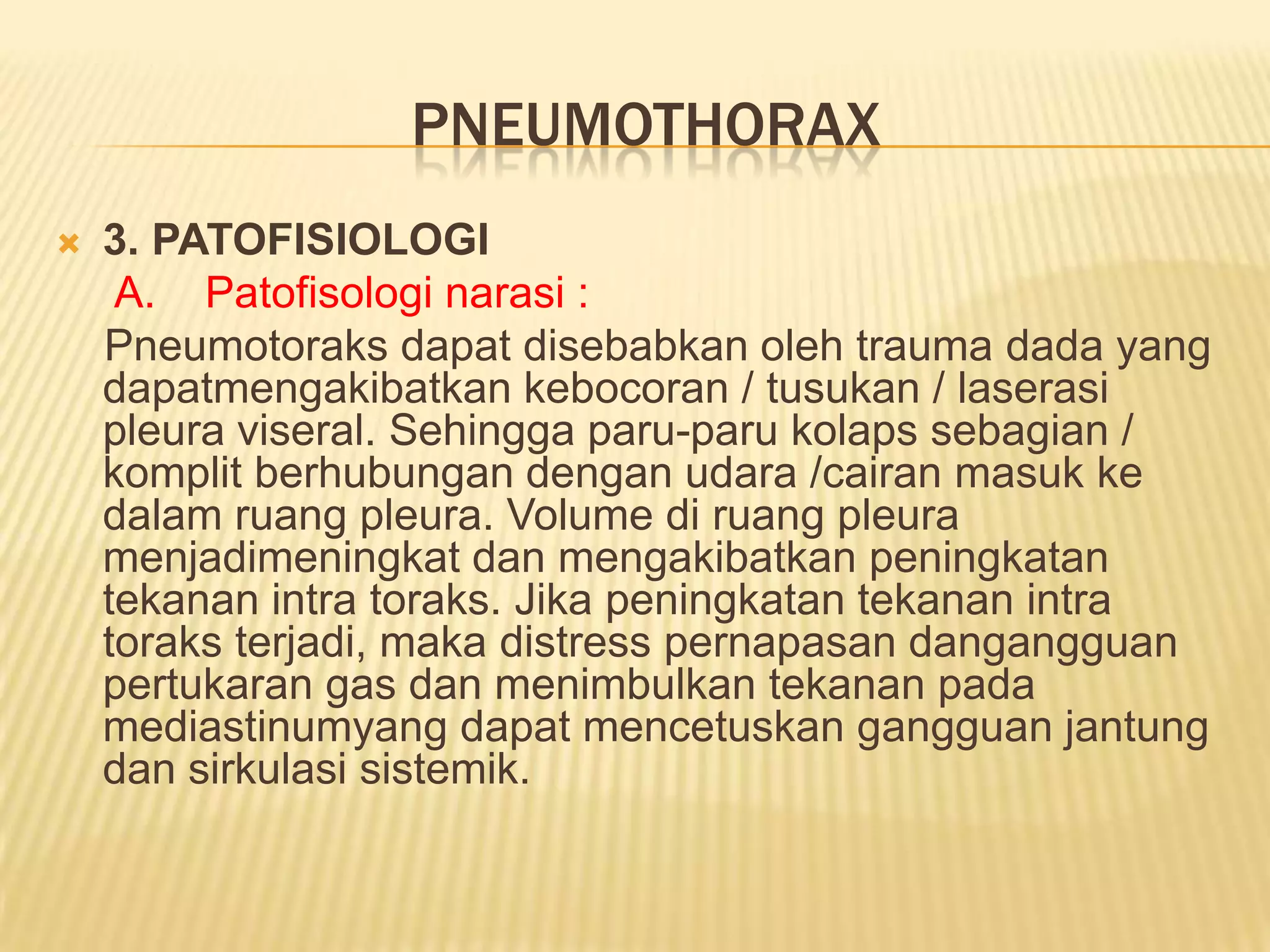 Pneumothorax powerpoint | PPTX
