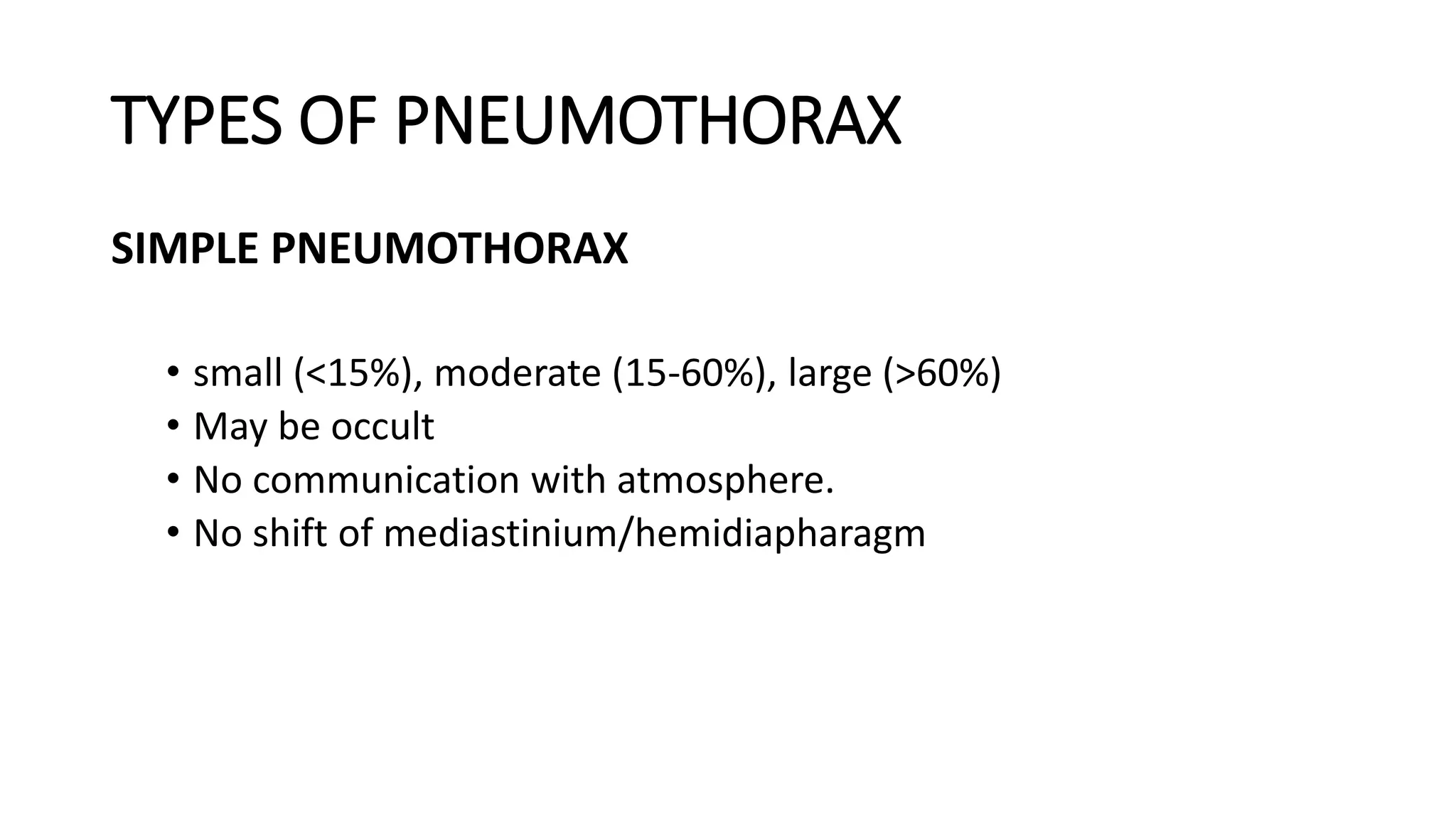Pneumothorax : Cause and management | PPTX
