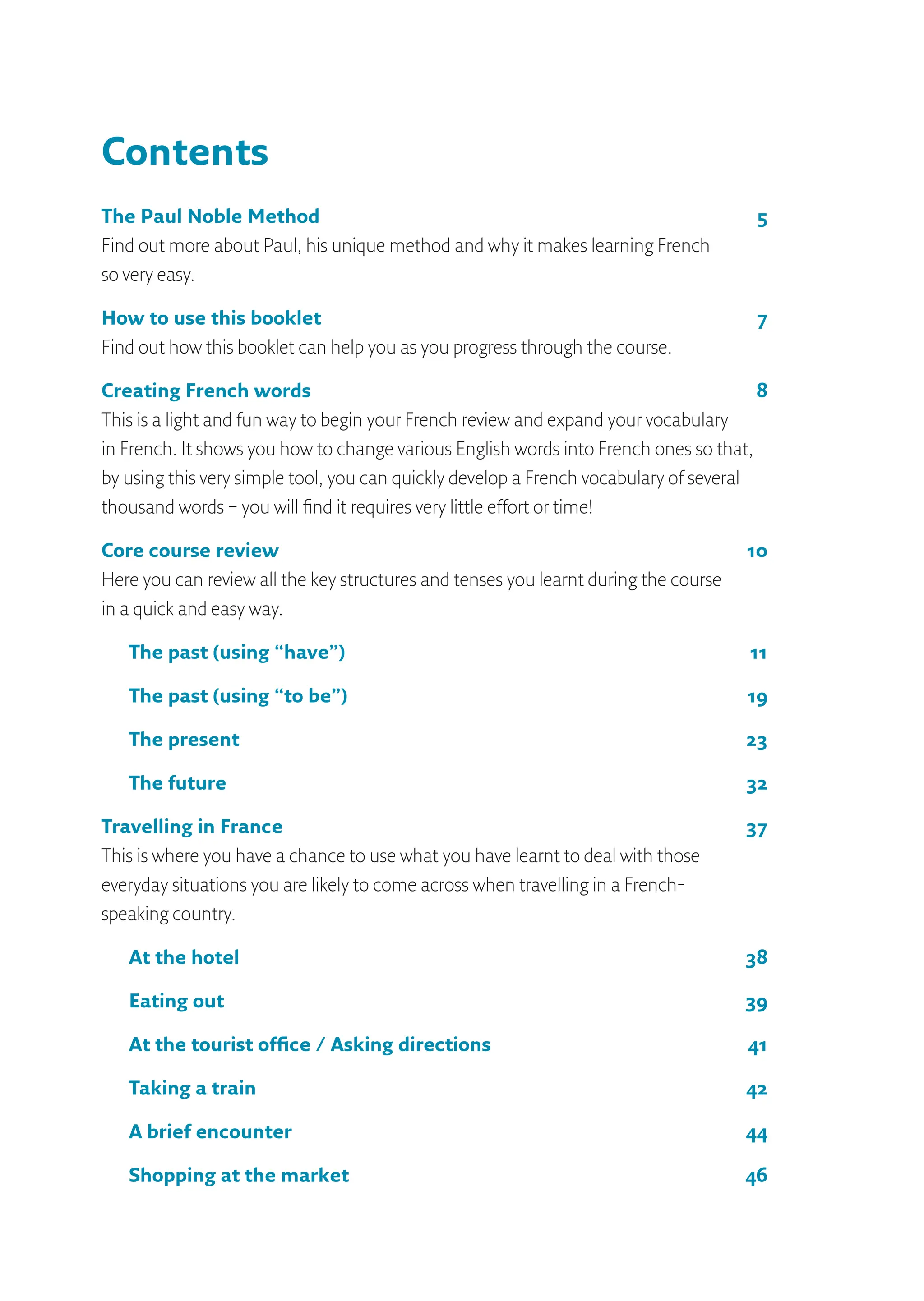 Learn French with Paul Noble: Review Booklet | PDF