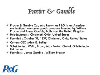 P&G - A Marketing Pioneer | PPT