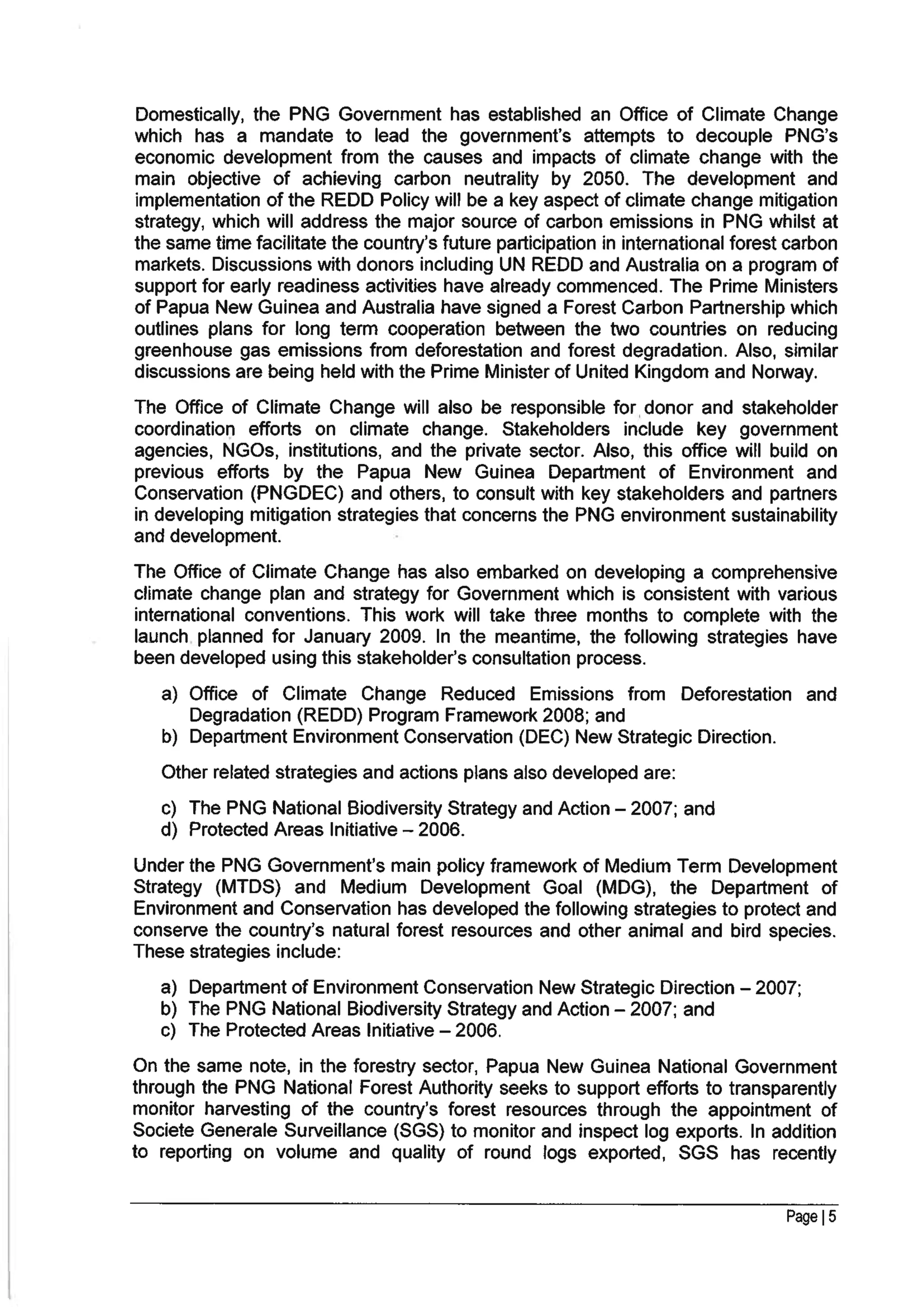 REDD country Strategy Papua New Guinea | PDF