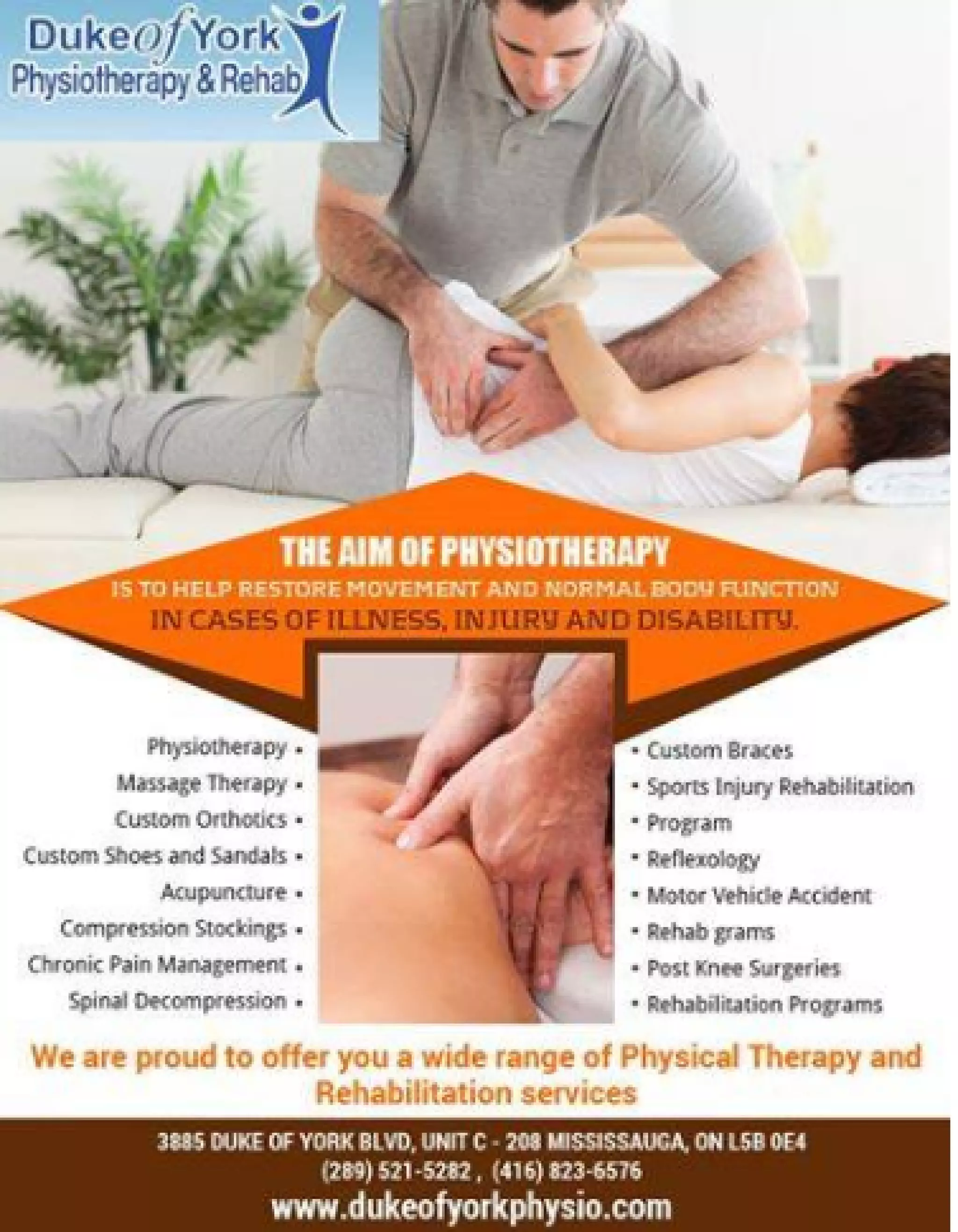 Physiotherapy Mississauga | Massage Therapy Mississauga | PDF