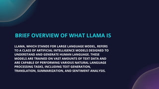Detailed Introduction To LLAMA by Meta 2024 | PDF