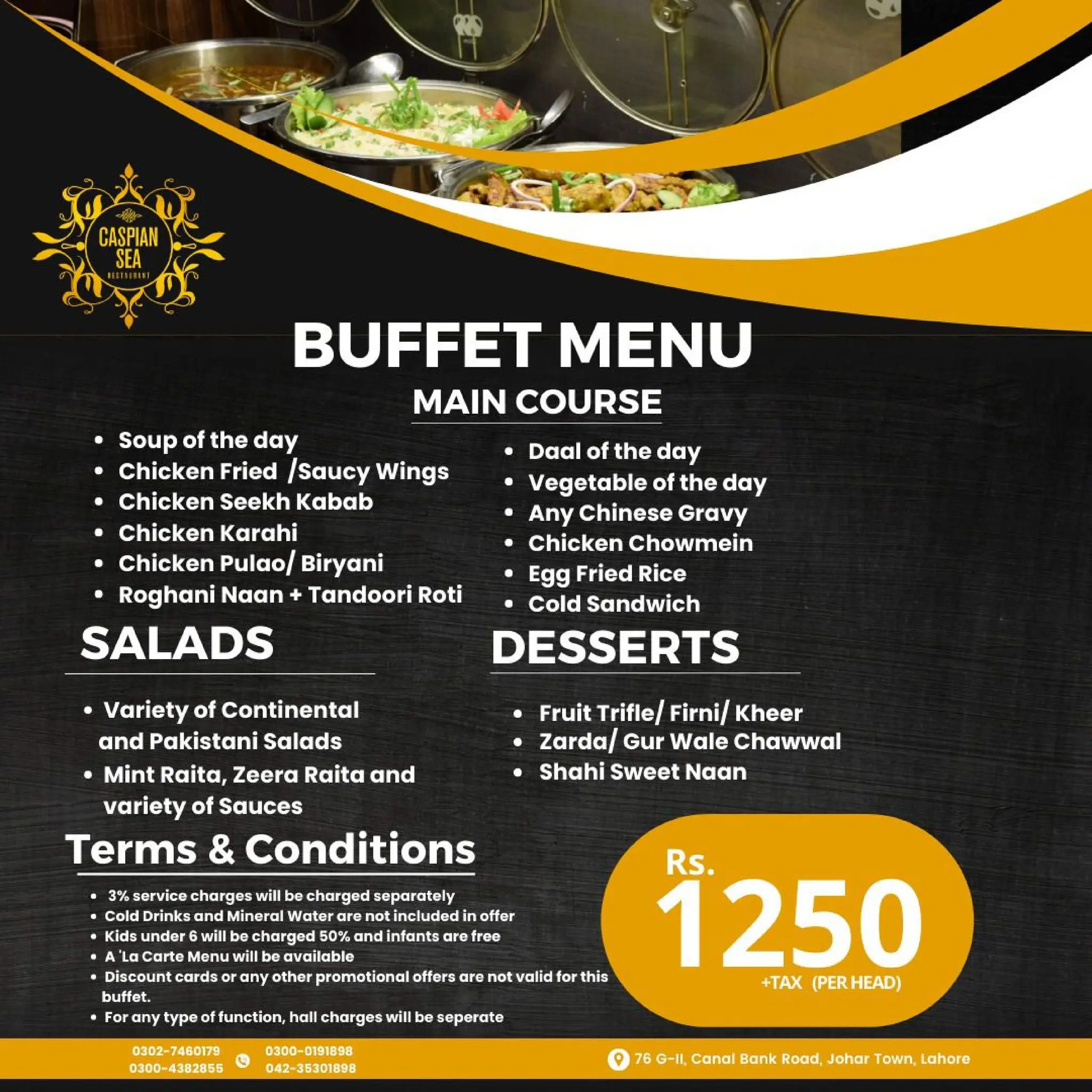 Caspian Sea Resataurnt Lunch Buffet Menu | PDF