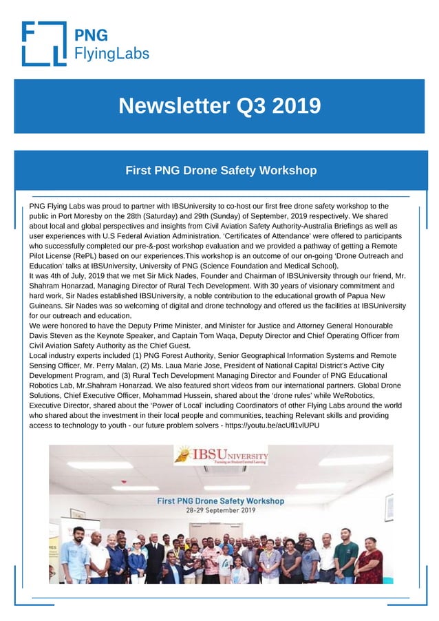PNG Flying Labs Newsletters 2019 | PDF