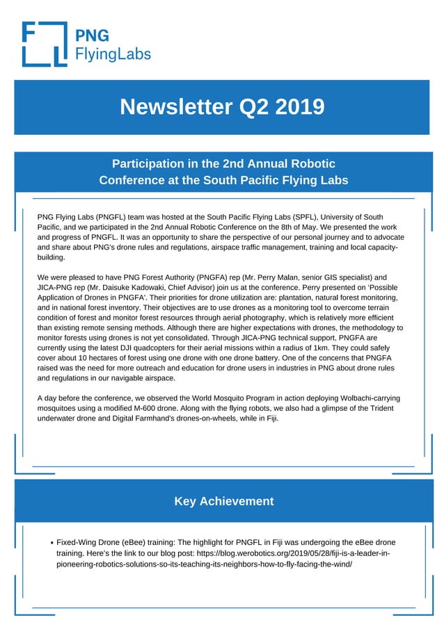 PNG Flying Labs Newsletters 2019 | PDF