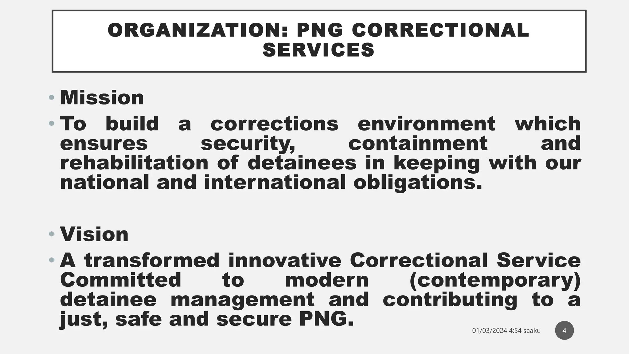 PAPUA NEW GUINEA - CORRECTIONAL SERVICES | PPTX