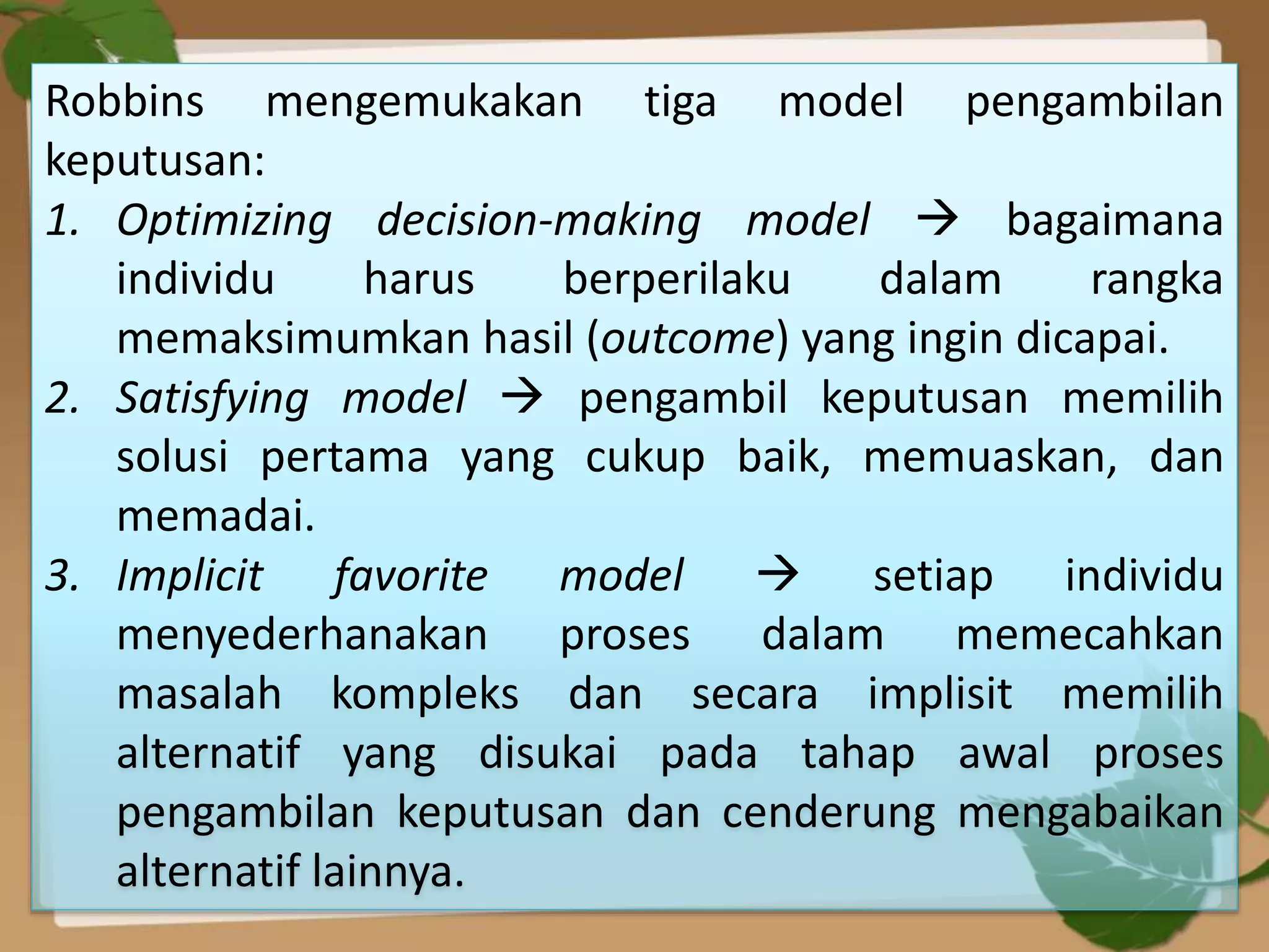Pengambilan Keputusan dan Pemecahan Masalah | PPTX