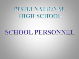 Pnhs school personnel orientation | PPTX