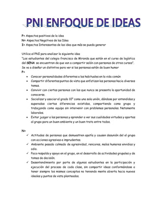 Pni enfoque de ideas | DOCX