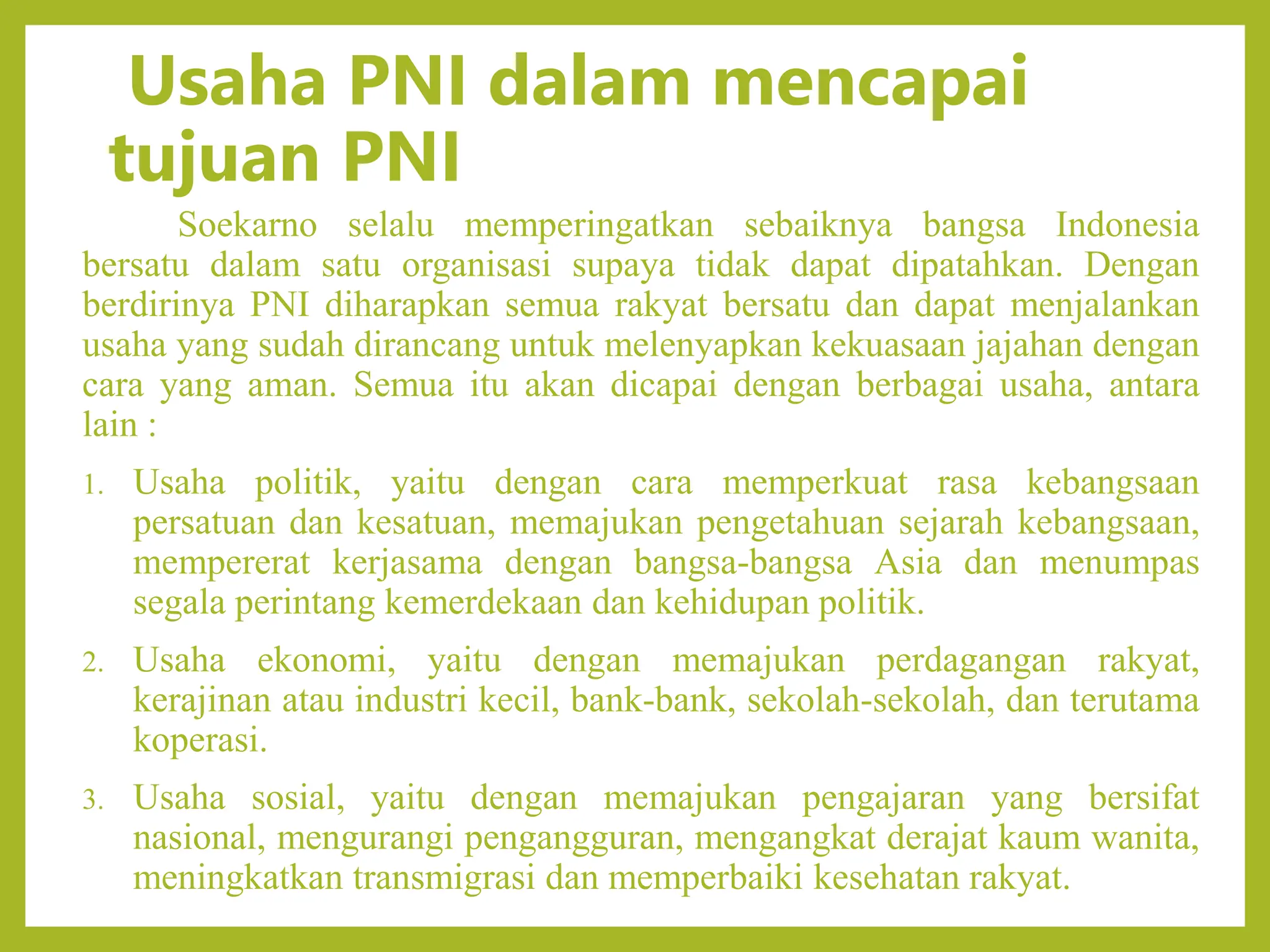 KIPRAH PNI DALAM PERGERAKAN KEMERDEKAAN INDONESIA | PPTX