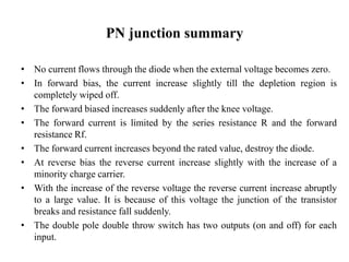 PN junction diode brief explanation and pictures and slide shows type ...