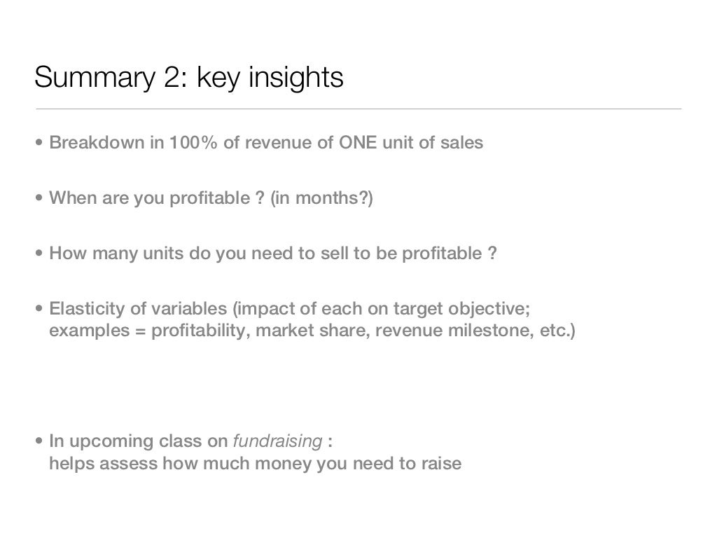 Summary 2: key insights