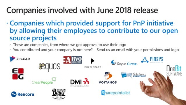 SharePoint Dev Ecosystem / PnP - June 2018 monthly call | PPT