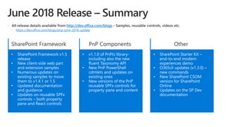 SharePoint Dev Ecosystem / PnP - June 2018 monthly call | PPT