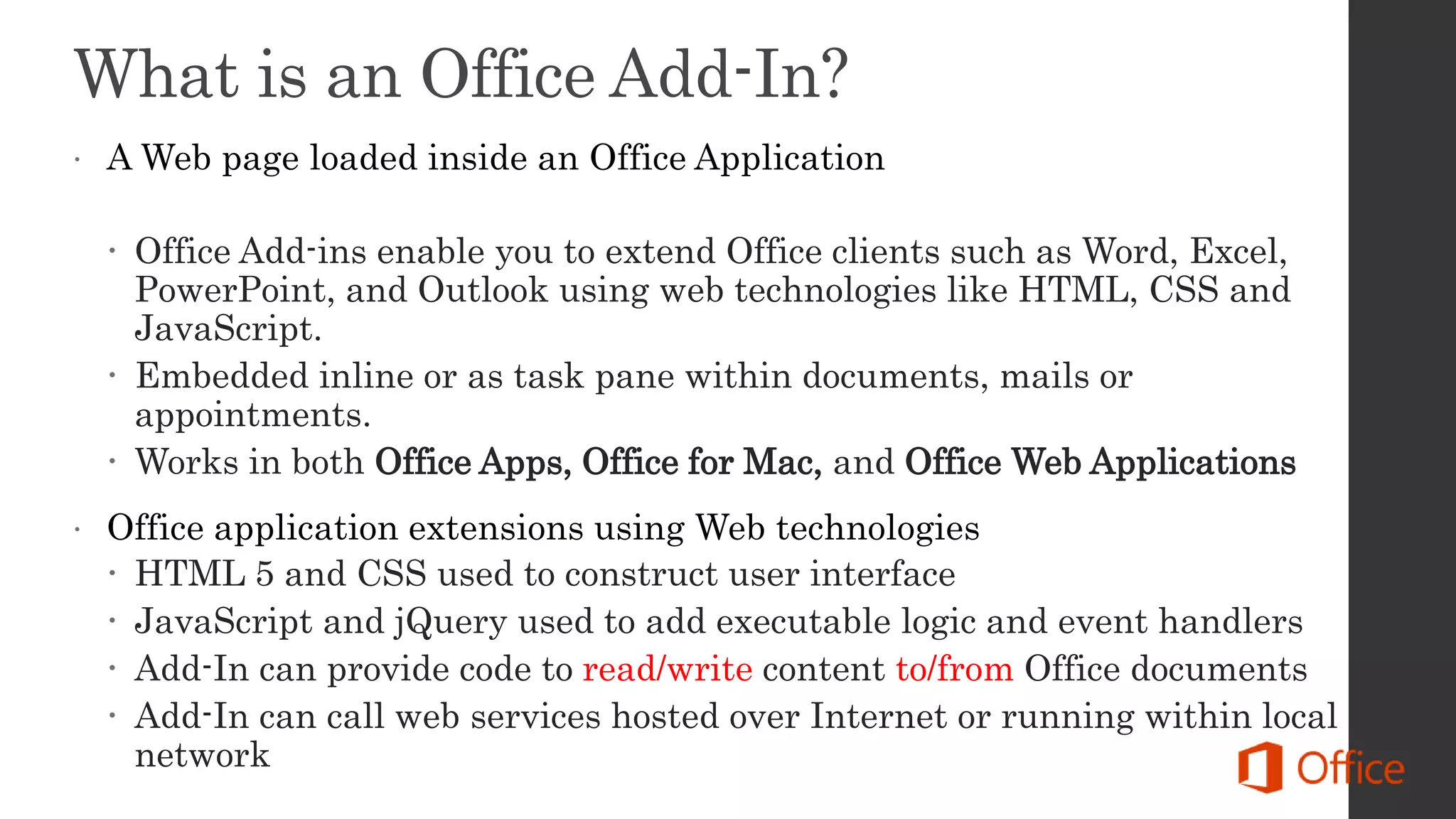 Patterns and Practices in Building Office Add-ins | PPTX | Desktop Publishing | Computer ...