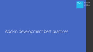 Patterns and Practices in Building Office Add-ins | PPTX | Desktop Publishing | Computer ...