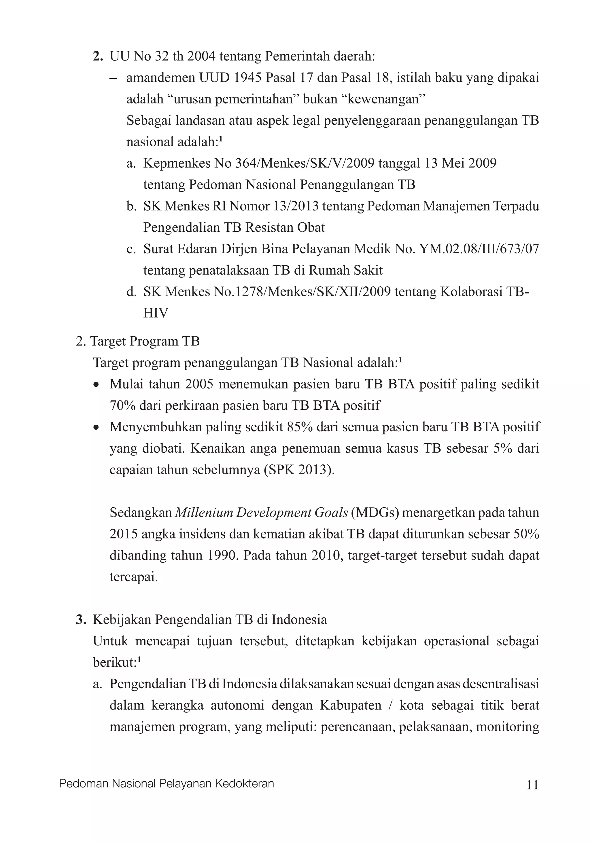Pedoman Nasional Pelayanan Kedokteran Tata Laksana Tuberkulosis - 2013 | PDF