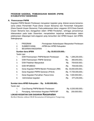 Pnpm mandiri pedesaan | DOCX