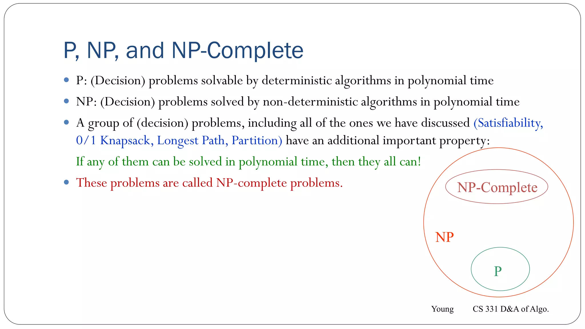 P, NP, NP-Complete, and NP-Hard | PDF | Programming Languages | Computing