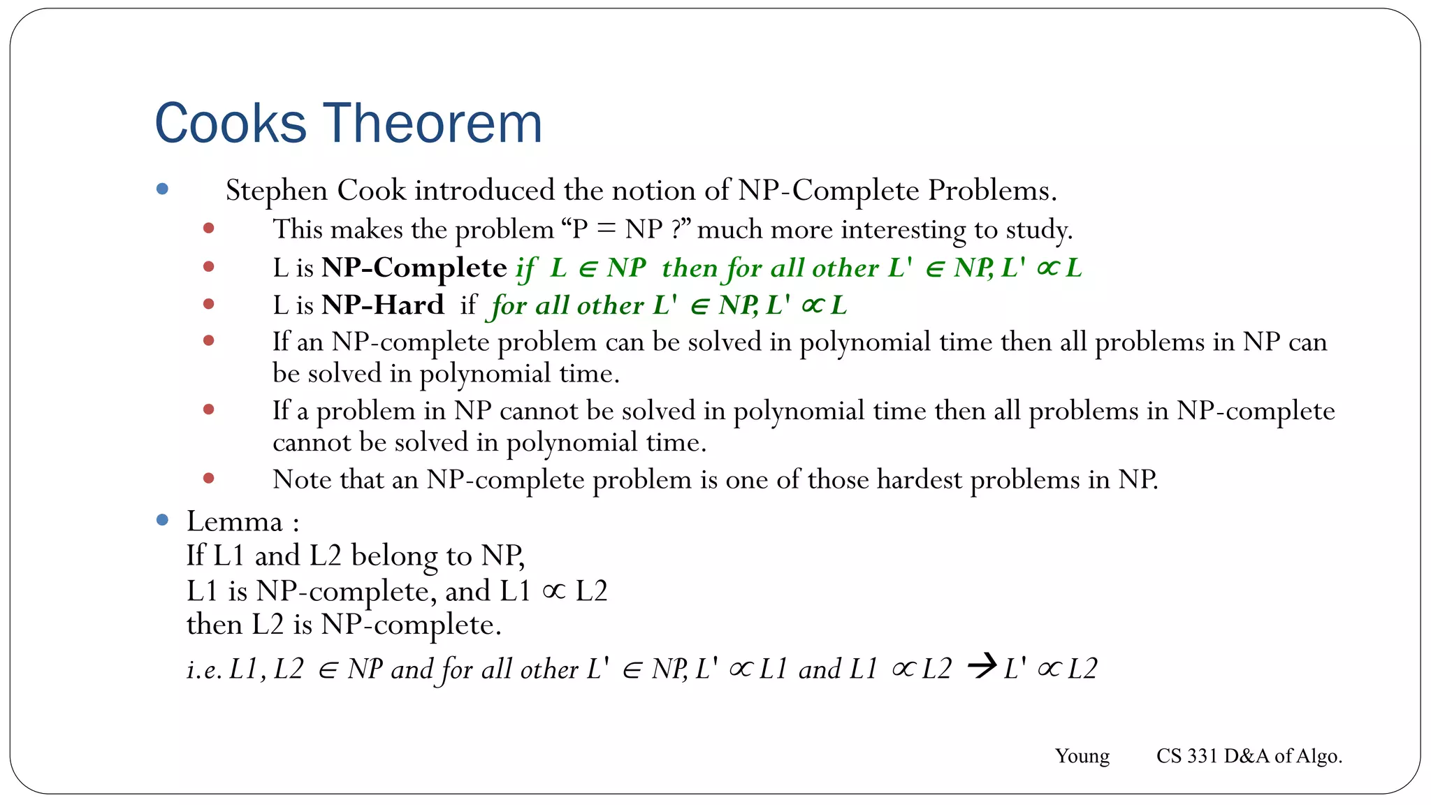 P, NP, NP-Complete, and NP-Hard | PDF | Programming Languages | Computing