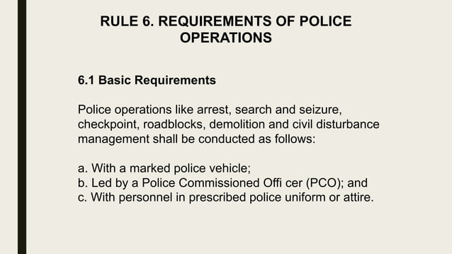 Pnp operational procedure | PPTX | Law