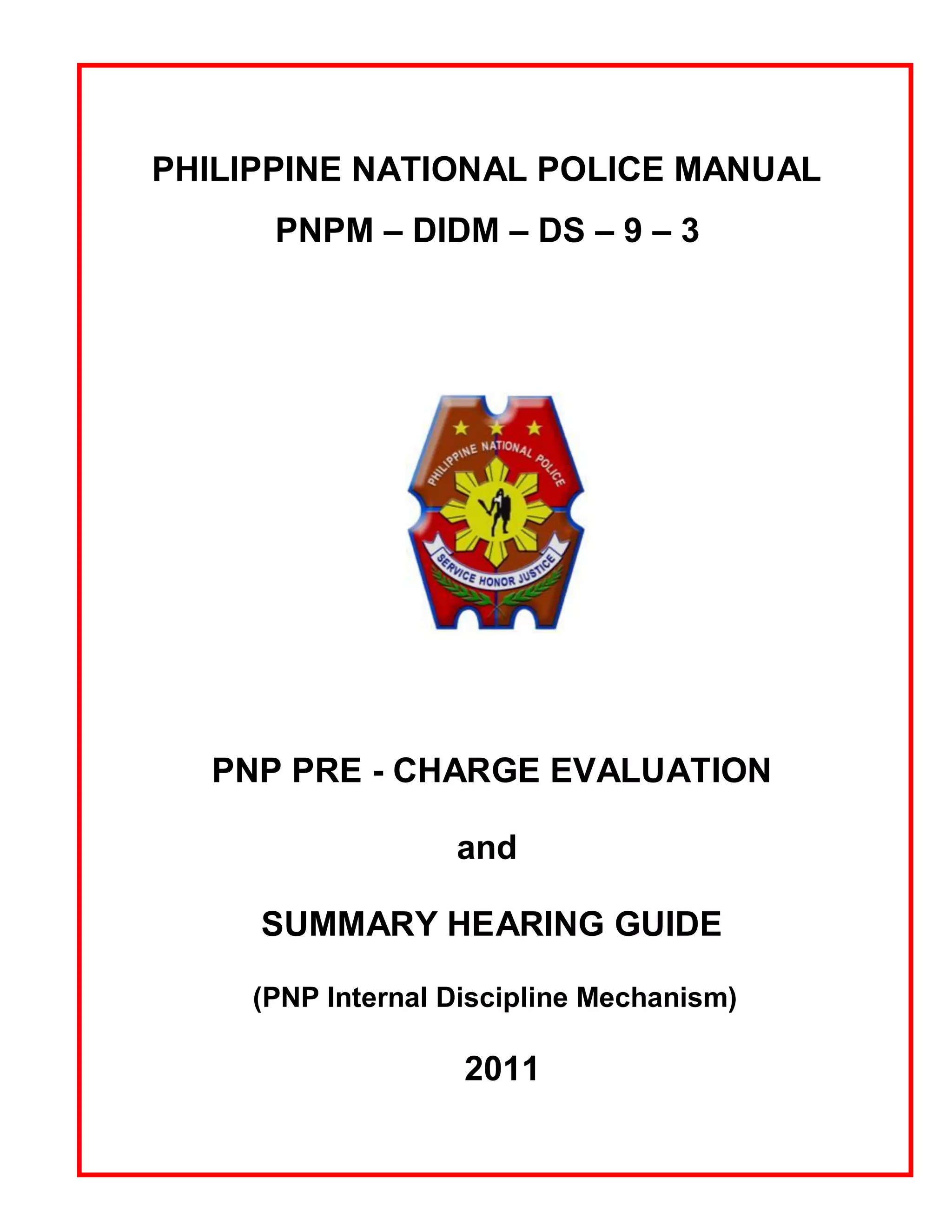 Pnp pre charge evaluation and summary hearing guide | PDF