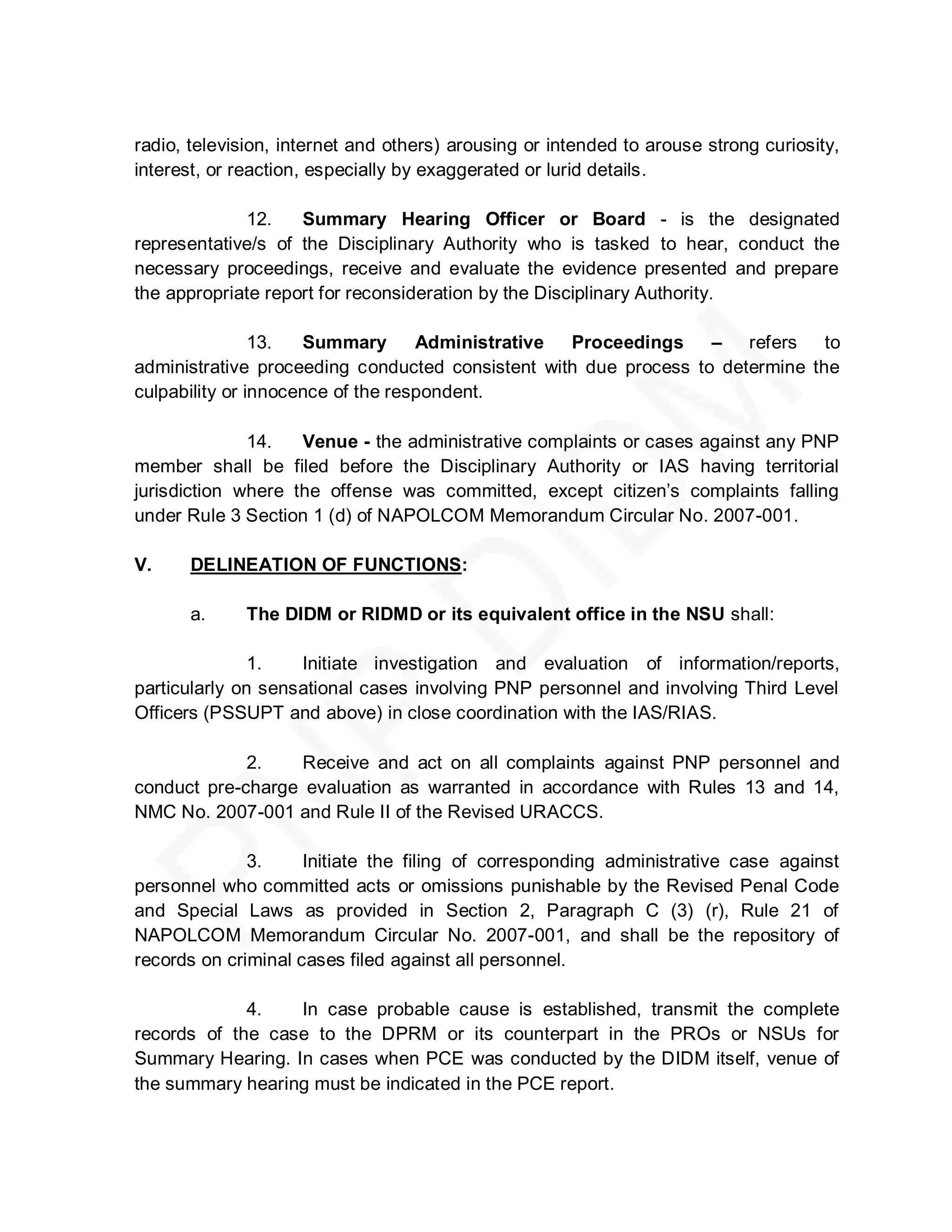 Pnp pre charge evaluation and summary hearing guide | PDF