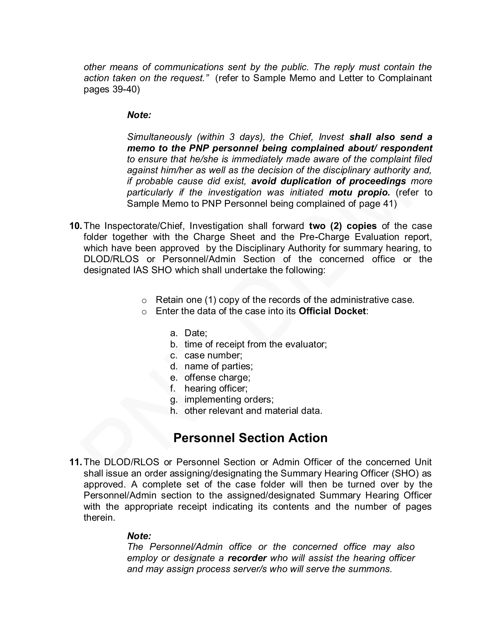 Pnp pre charge evaluation and summary hearing guide | PDF