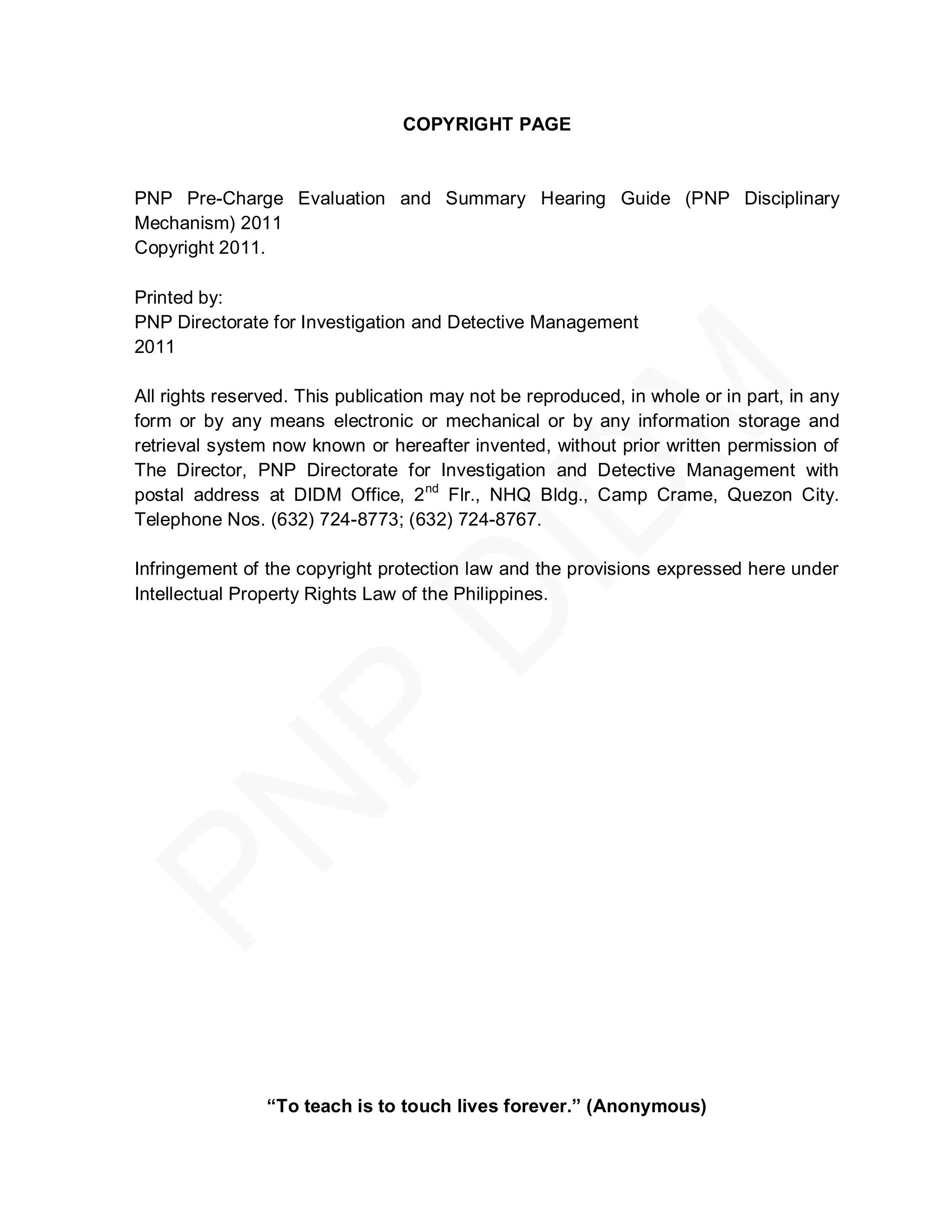 Pnp pre charge evaluation and summary hearing guide | PDF