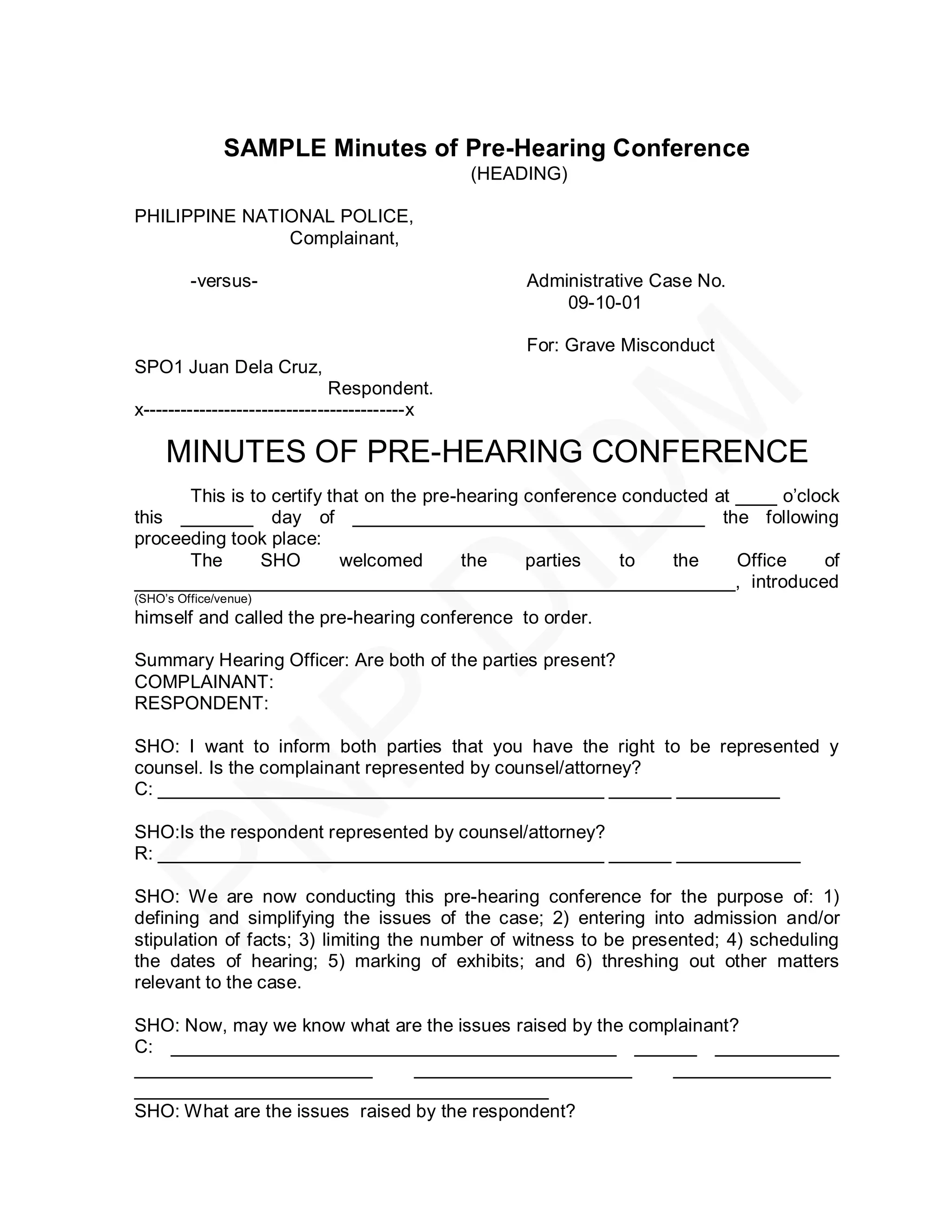 Pnp pre charge evaluation and summary hearing guide | PDF