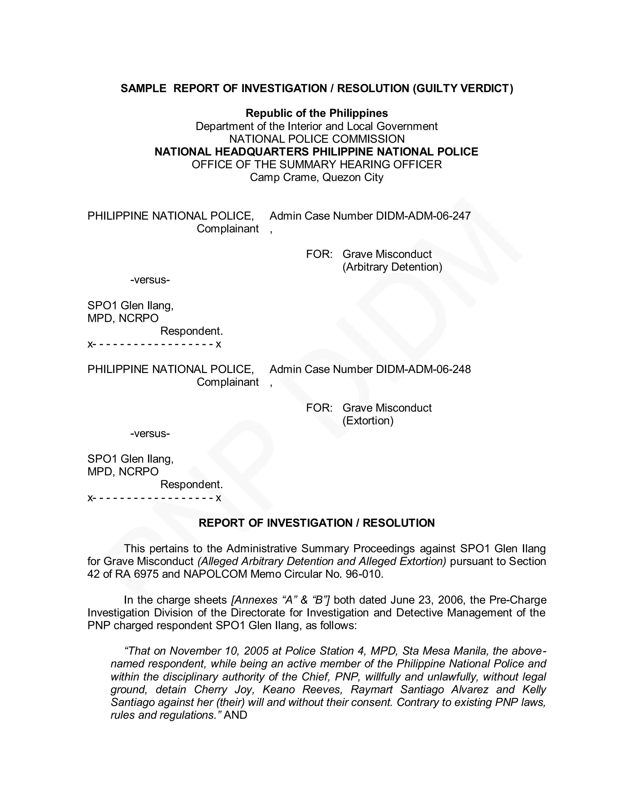 Pnp pre charge evaluation and summary hearing guide | PDF