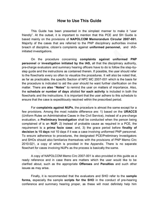 Pnp pre charge evaluation and summary hearing guide | PDF | Law