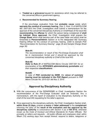 Pnp pre charge evaluation and summary hearing guide | PDF