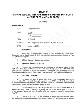 Pnp pre charge evaluation and summary hearing guide | PDF