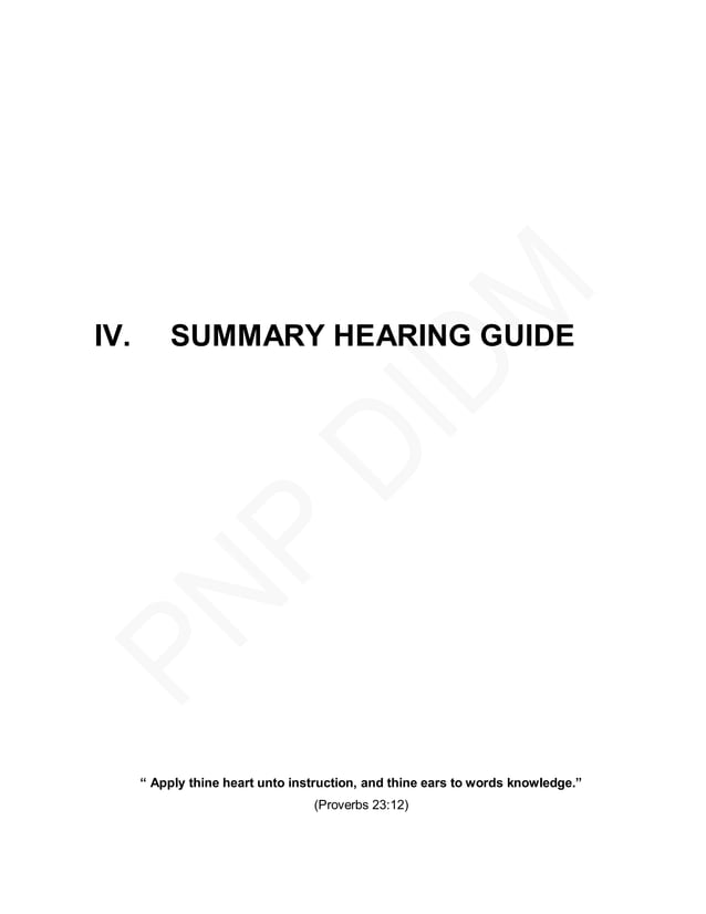Pnp pre charge evaluation and summary hearing guide | PDF | Law