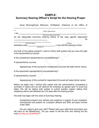 Pnp pre charge evaluation and summary hearing guide | PDF | Law