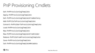 SPSNL17 - Be more effective with the PnP Provisioning Engine - Erwin van Hunen | PPT
